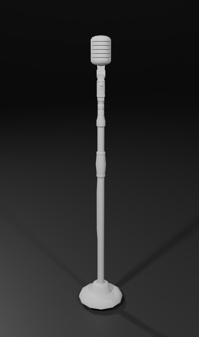 3D Low Poly Vintage Microphone - TurboSquid 2241411