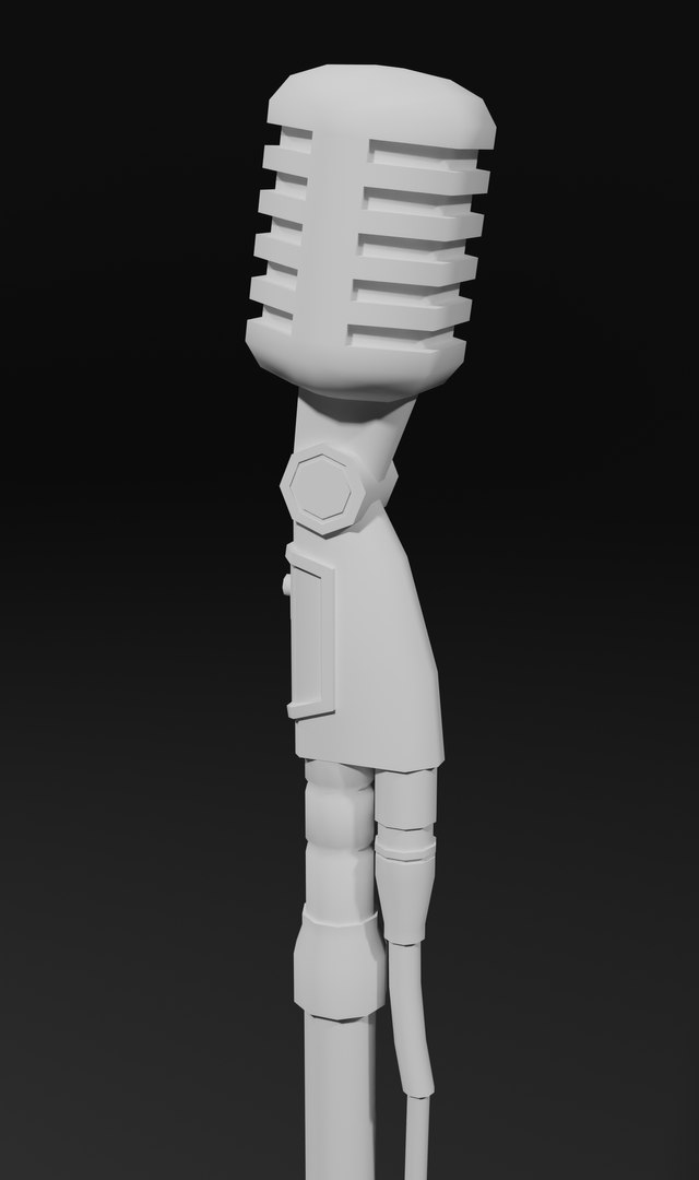 3D Low Poly Vintage Microphone - TurboSquid 2241411