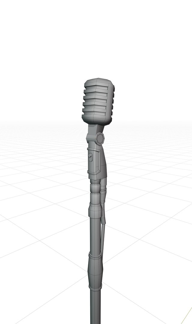 3D Low Poly Vintage Microphone - TurboSquid 2241411
