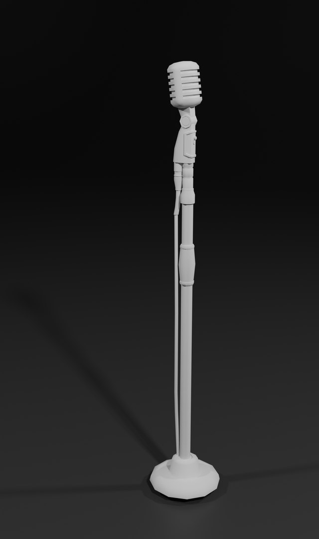 3D Low Poly Vintage Microphone - TurboSquid 2241411