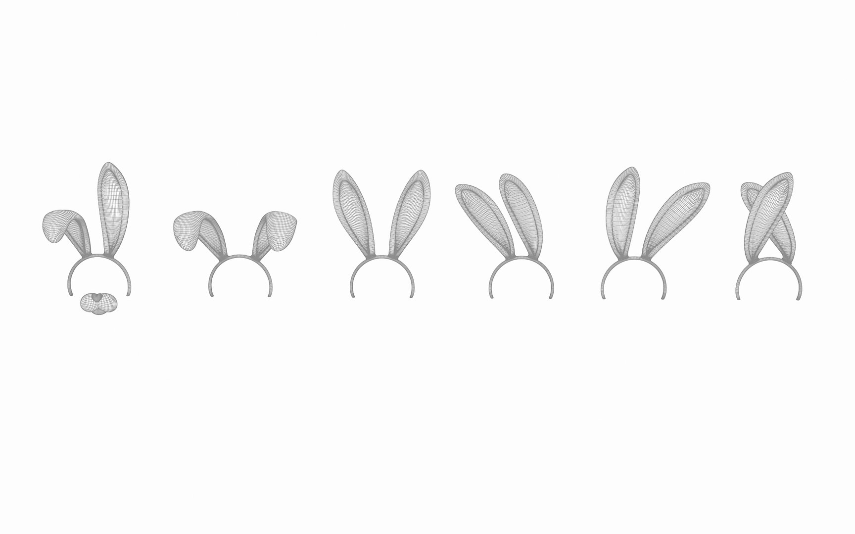 Bunny Ears Set 3D Model - TurboSquid 1886901