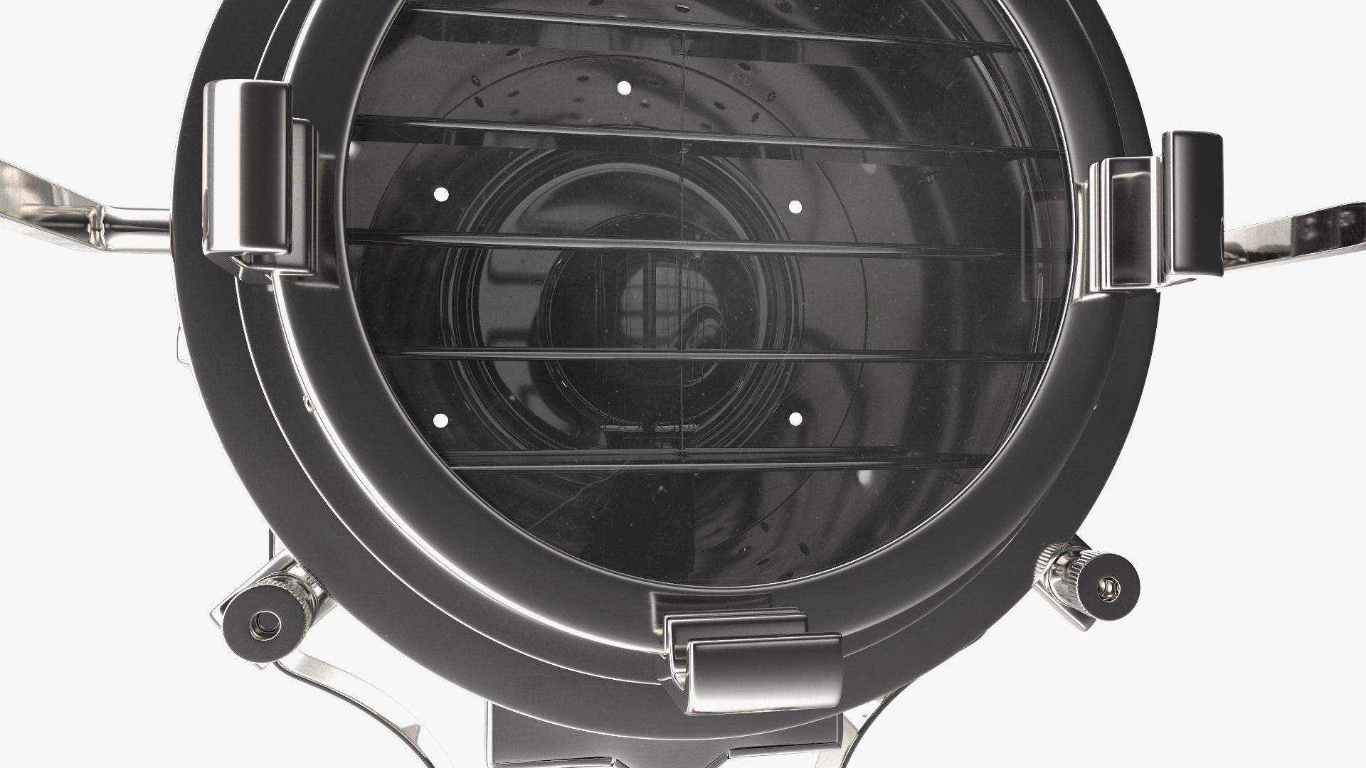 3D Model Retro Searchlight Lamp Wooden Tripod Rigged For Cinema 4D ...