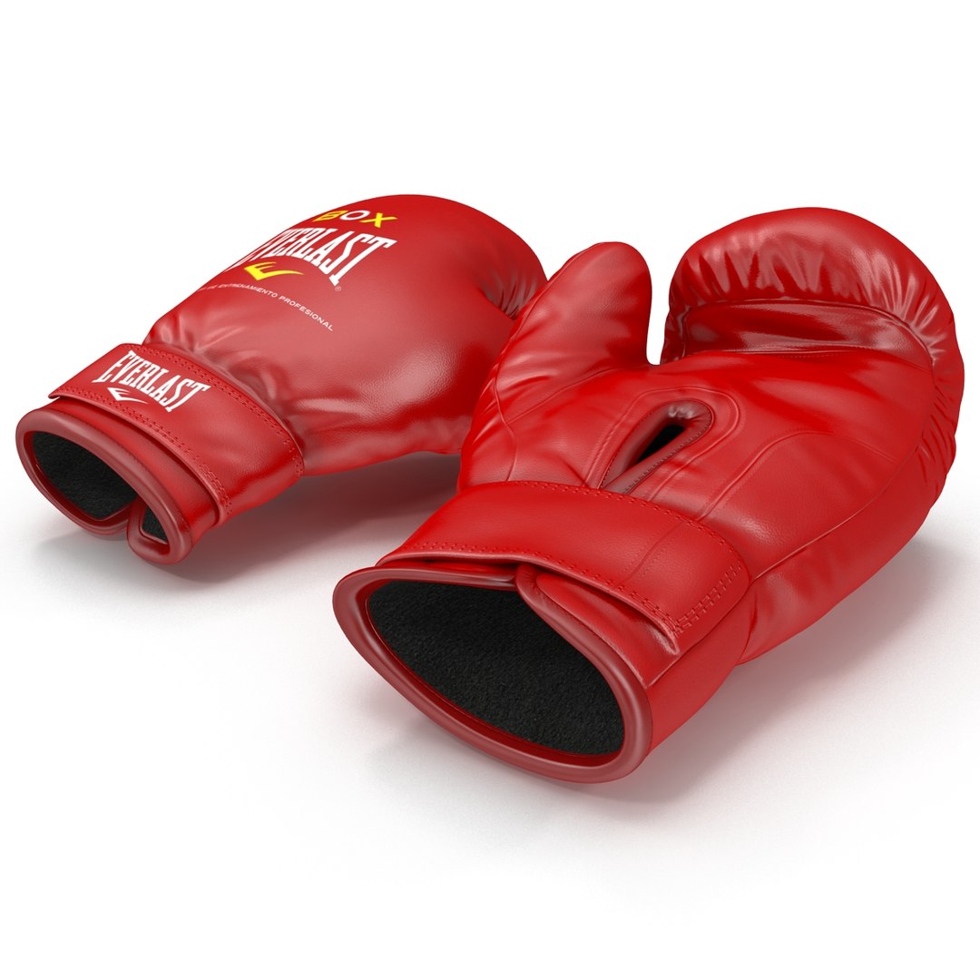 Boxing Gloves Everlast Red 3d 3ds