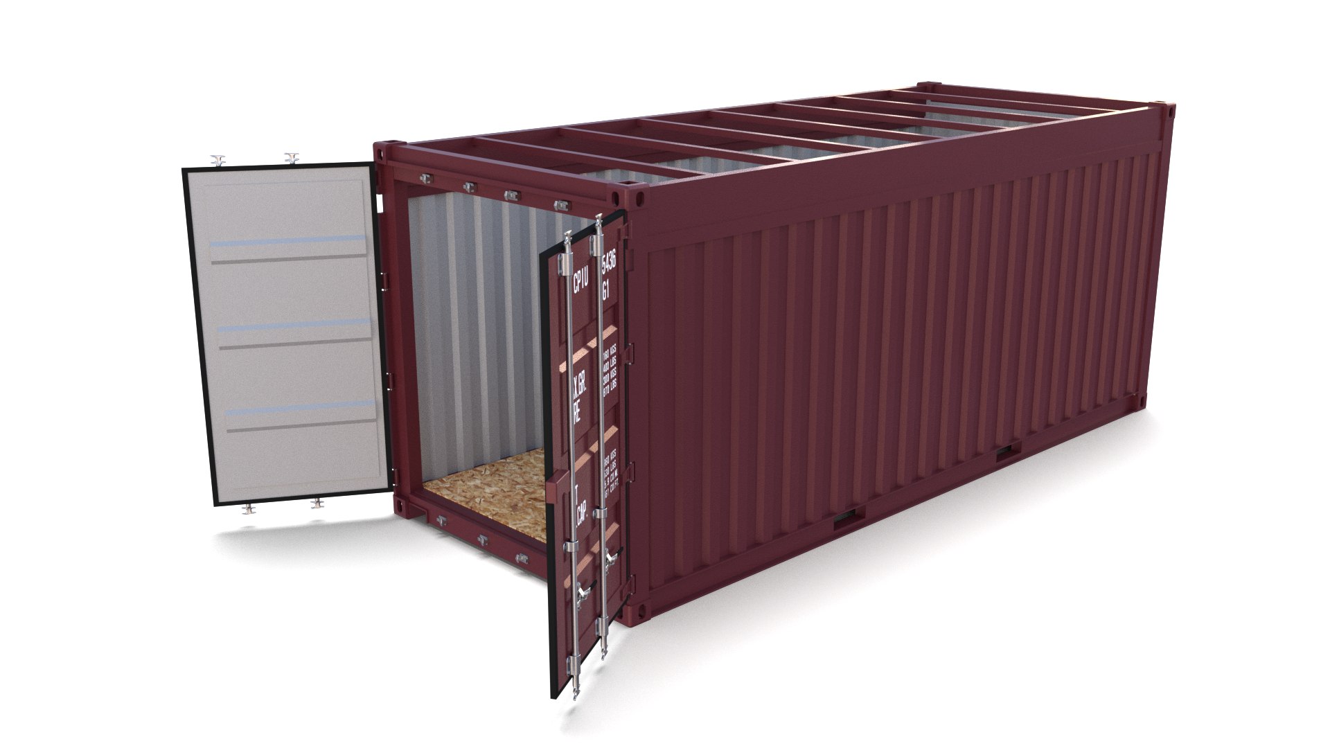 3D 20ft shipping container open model - TurboSquid 1324675