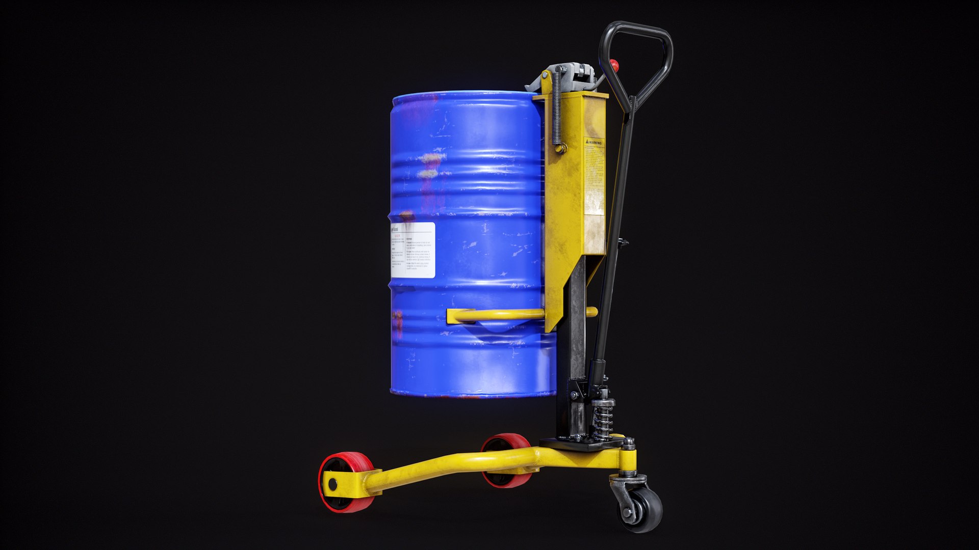 Drum Pallet Truck - Barrel Lifting Transporter PBR 3D Model ...