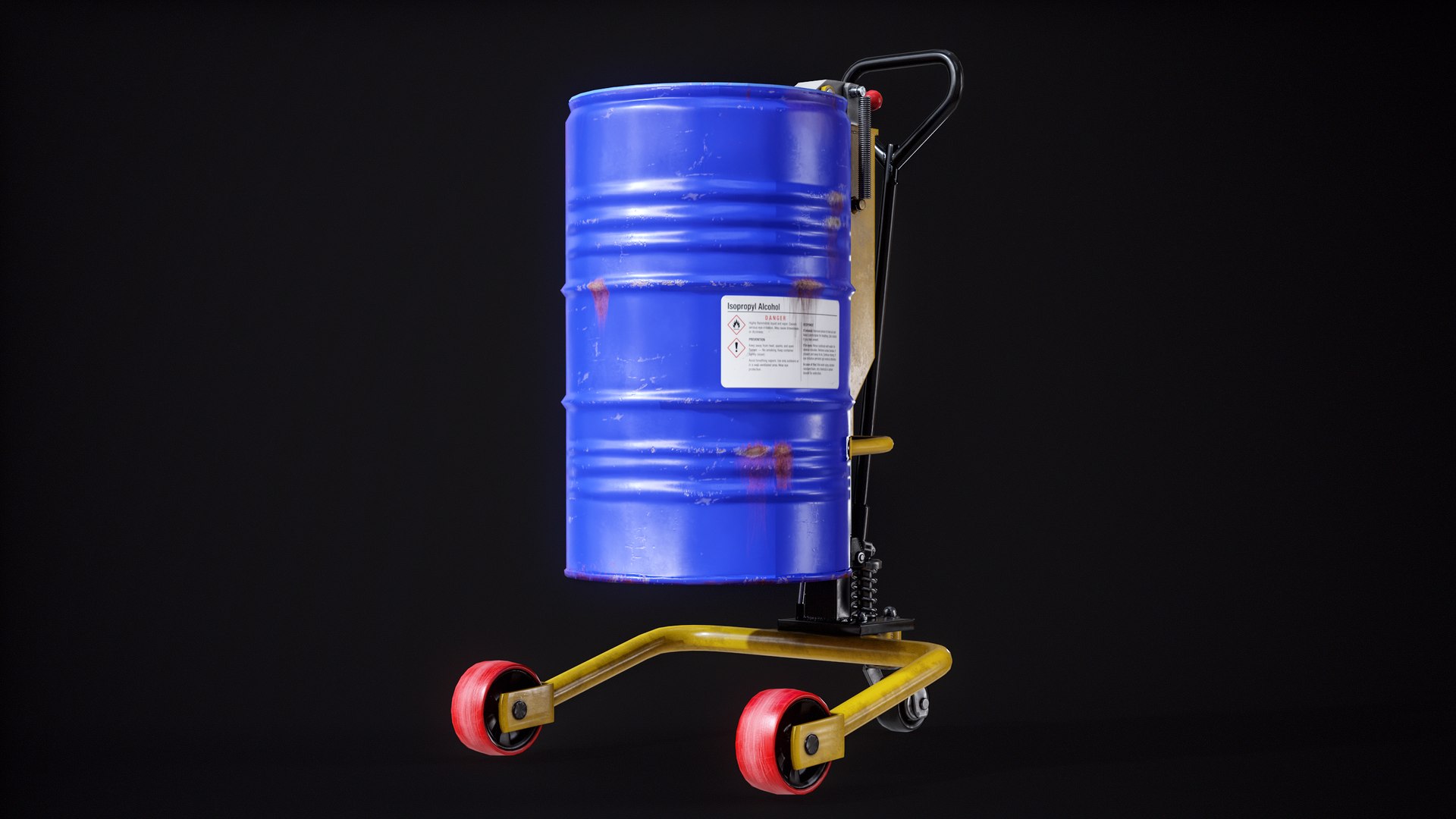 Drum Pallet Truck - Barrel Lifting Transporter PBR 3D Model ...