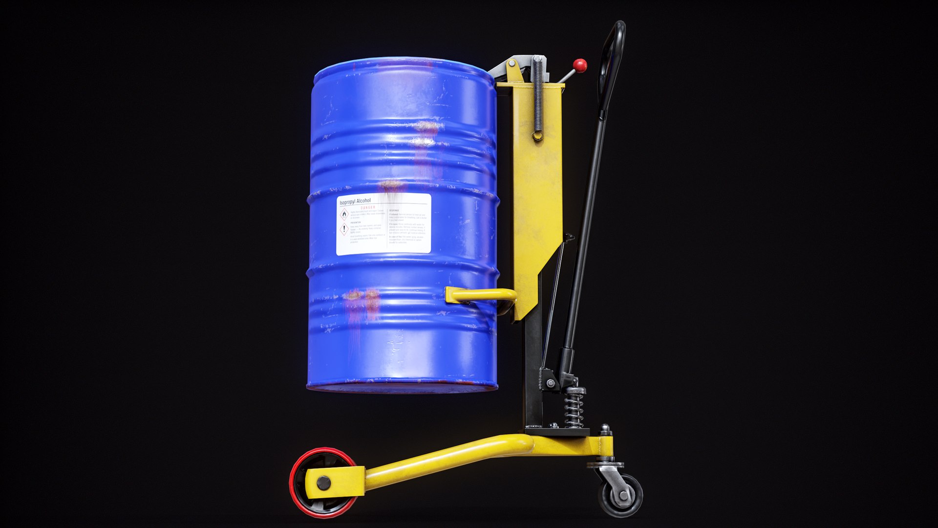 Drum Pallet Truck - Barrel Lifting Transporter PBR 3D Model ...