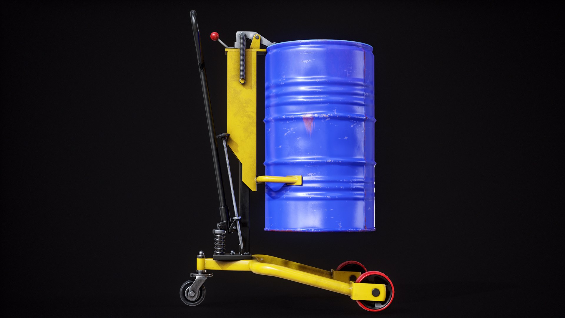 Drum Pallet Truck - Barrel Lifting Transporter PBR 3D model ...