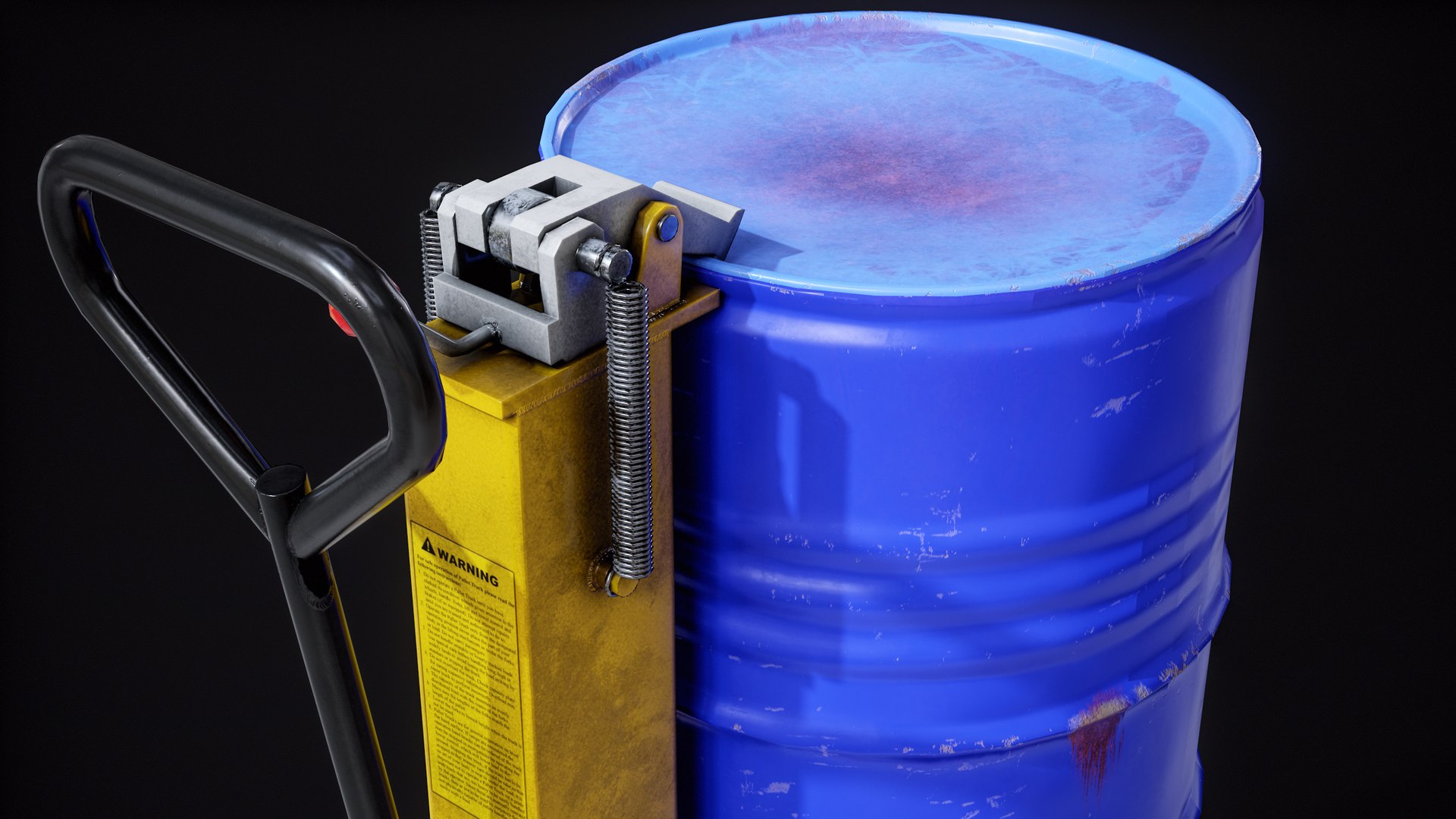 Drum Pallet Truck - Barrel Lifting Transporter PBR 3D model ...