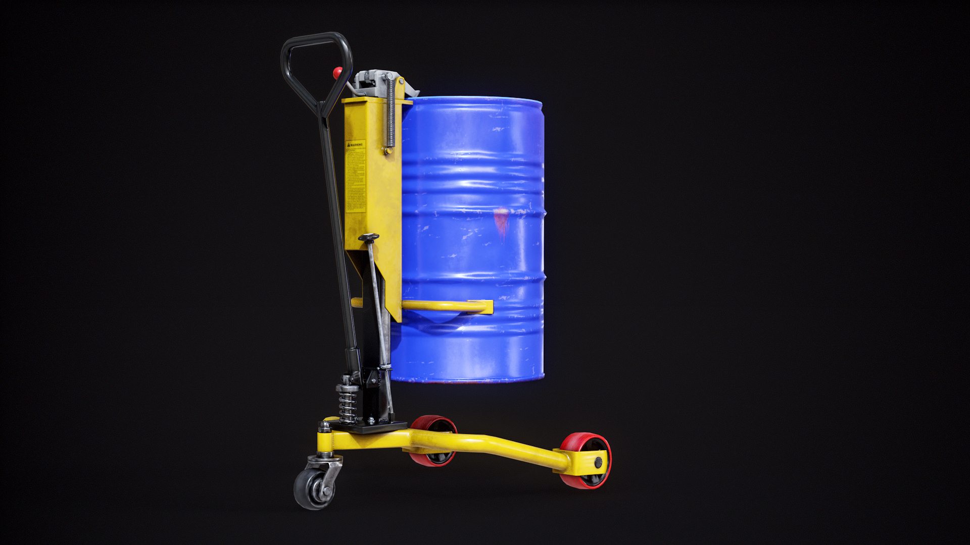 Drum Pallet Truck - Barrel Lifting Transporter PBR 3D Model ...