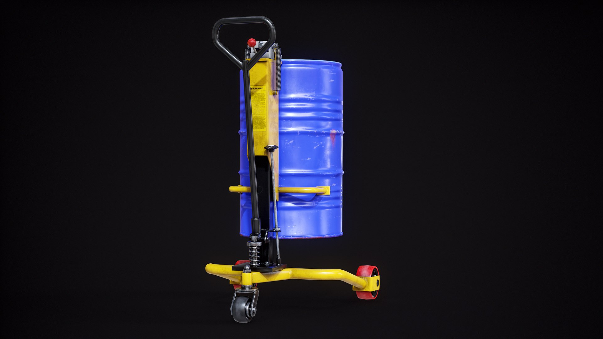 Drum Pallet Truck - Barrel Lifting Transporter PBR 3D Model ...