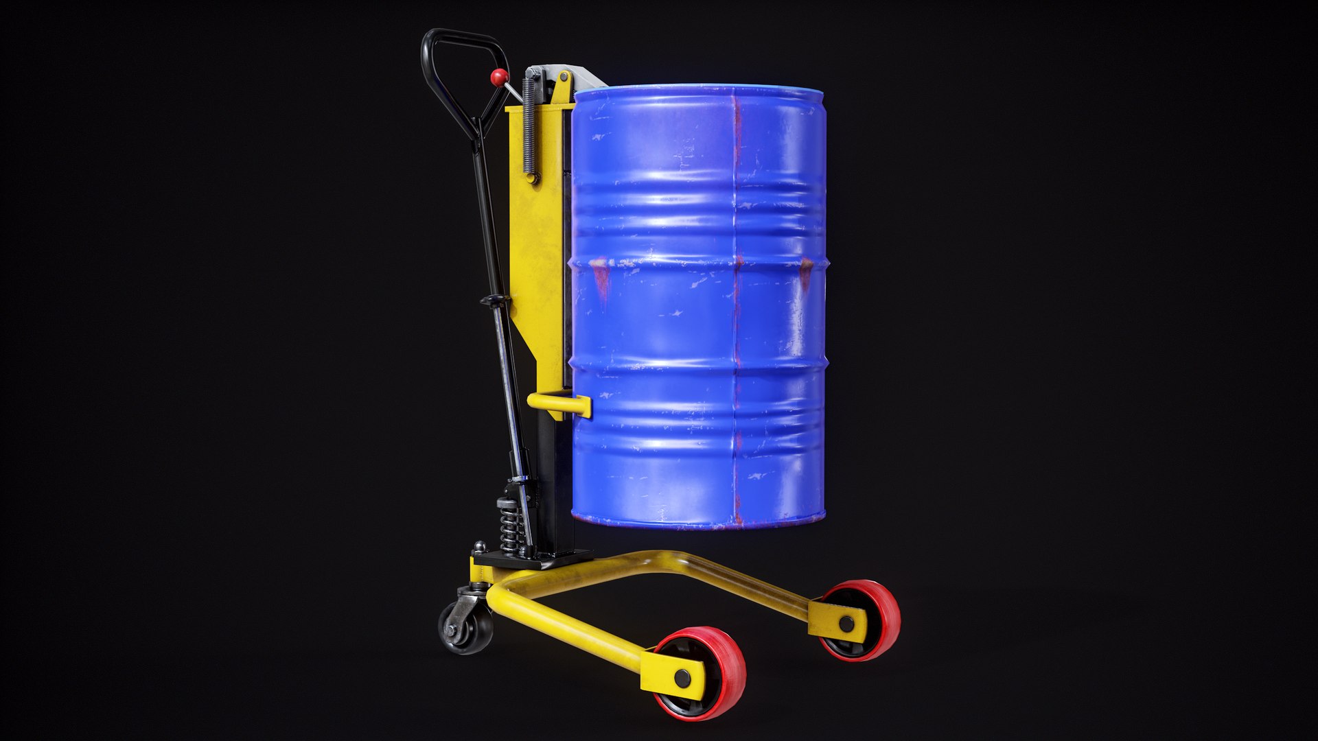 Drum Pallet Truck - Barrel Lifting Transporter PBR 3D model ...