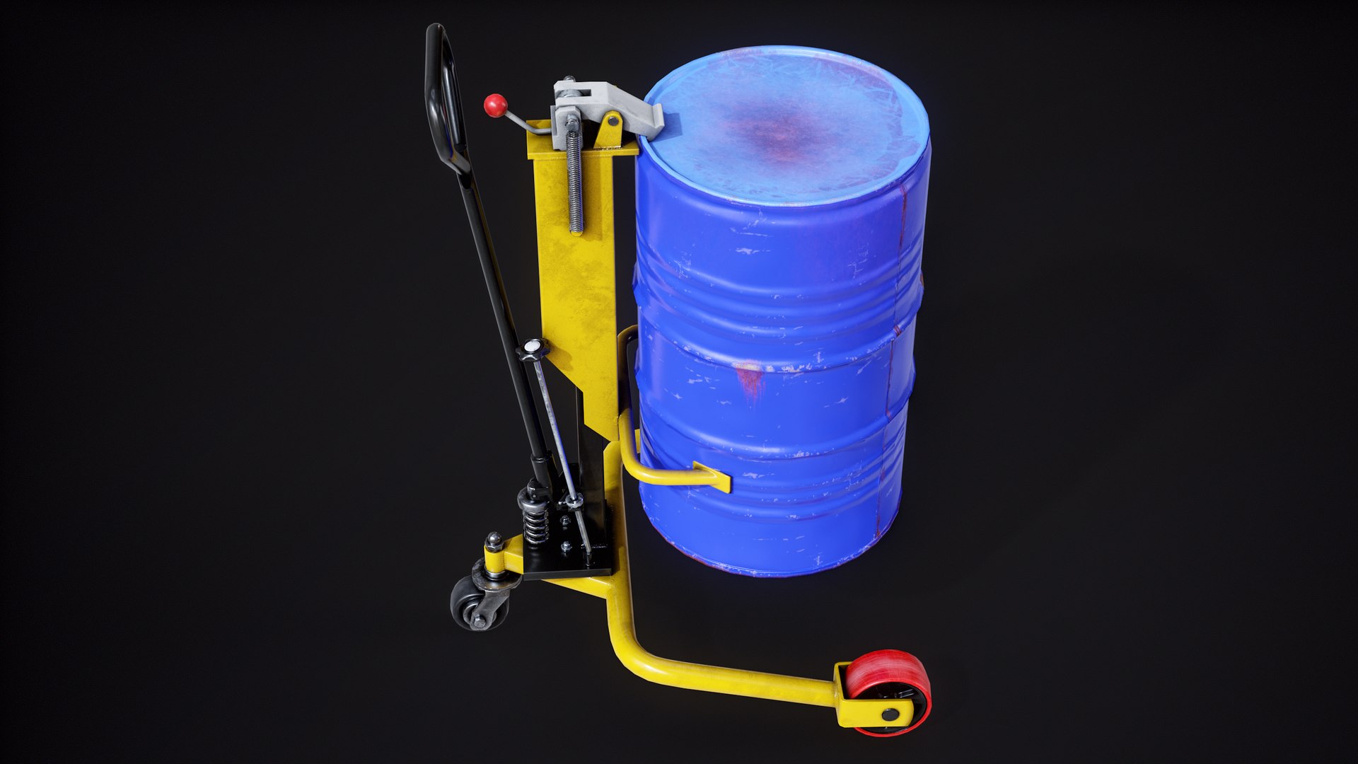 Drum Pallet Truck - Barrel Lifting Transporter PBR 3D model ...