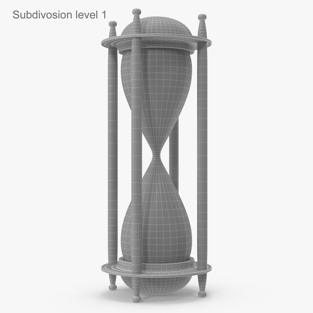 Stylish Brass Hourglass Model - TurboSquid 2120358
