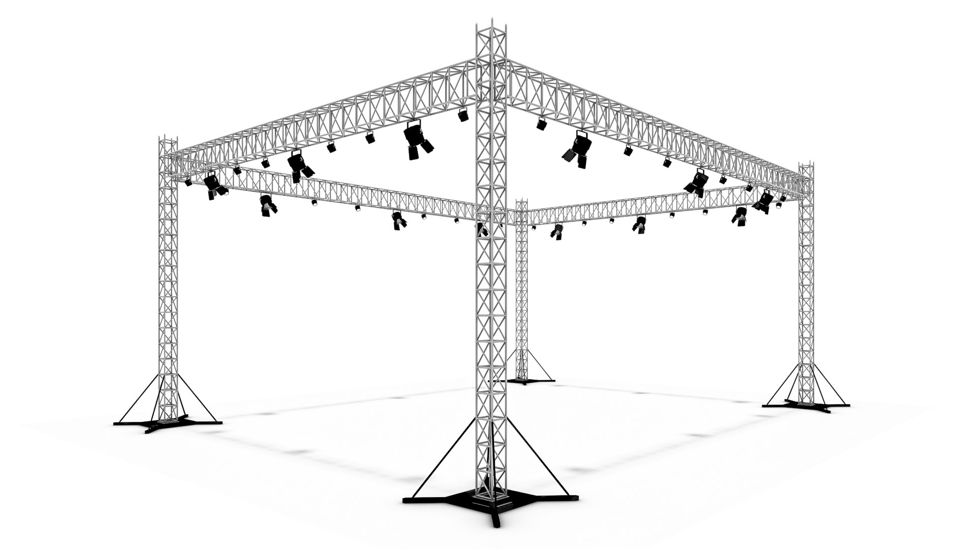 3D Stage Truss With Lights - TurboSquid 2377925