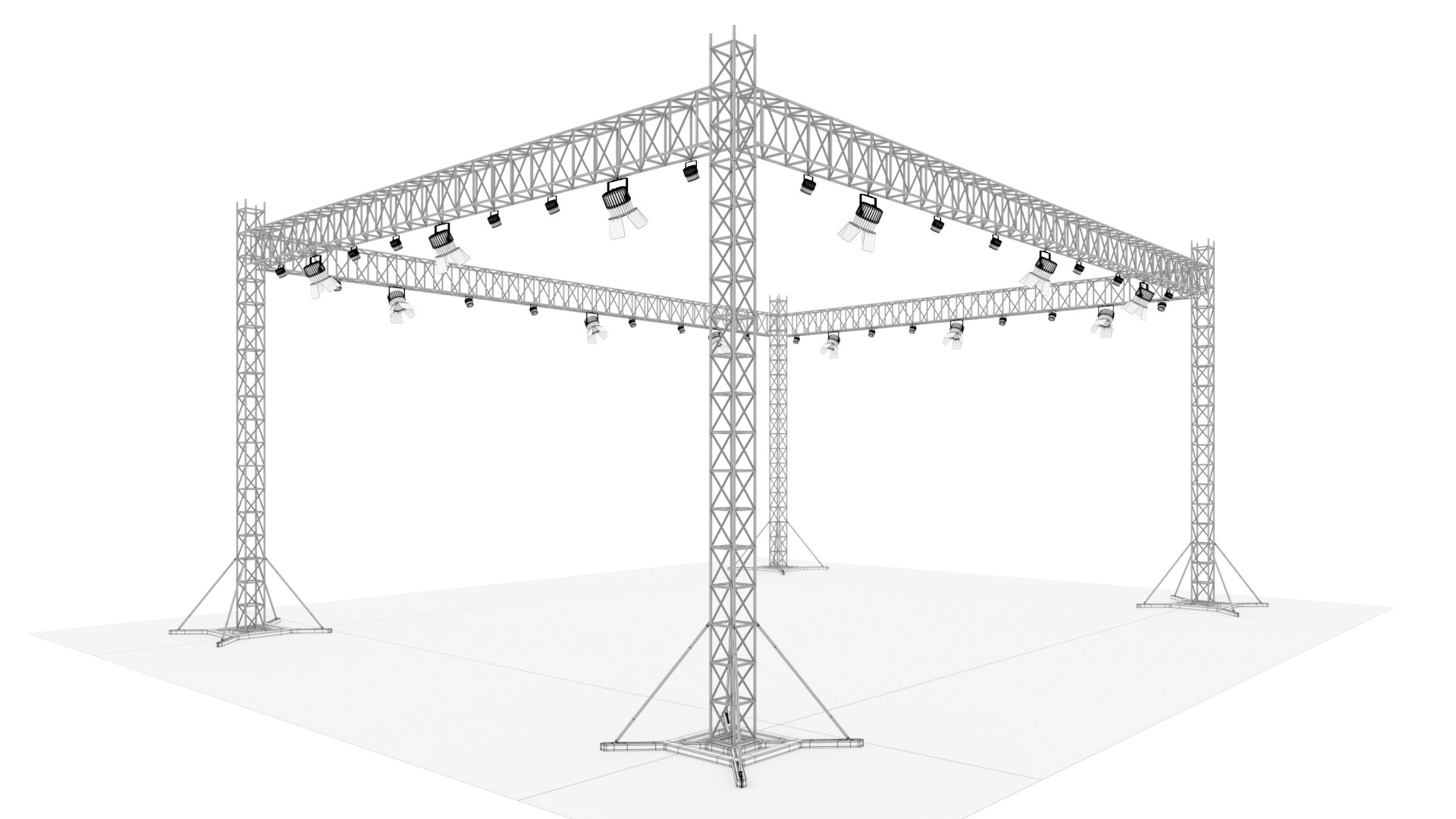 3D Stage Truss With Lights - TurboSquid 2377925