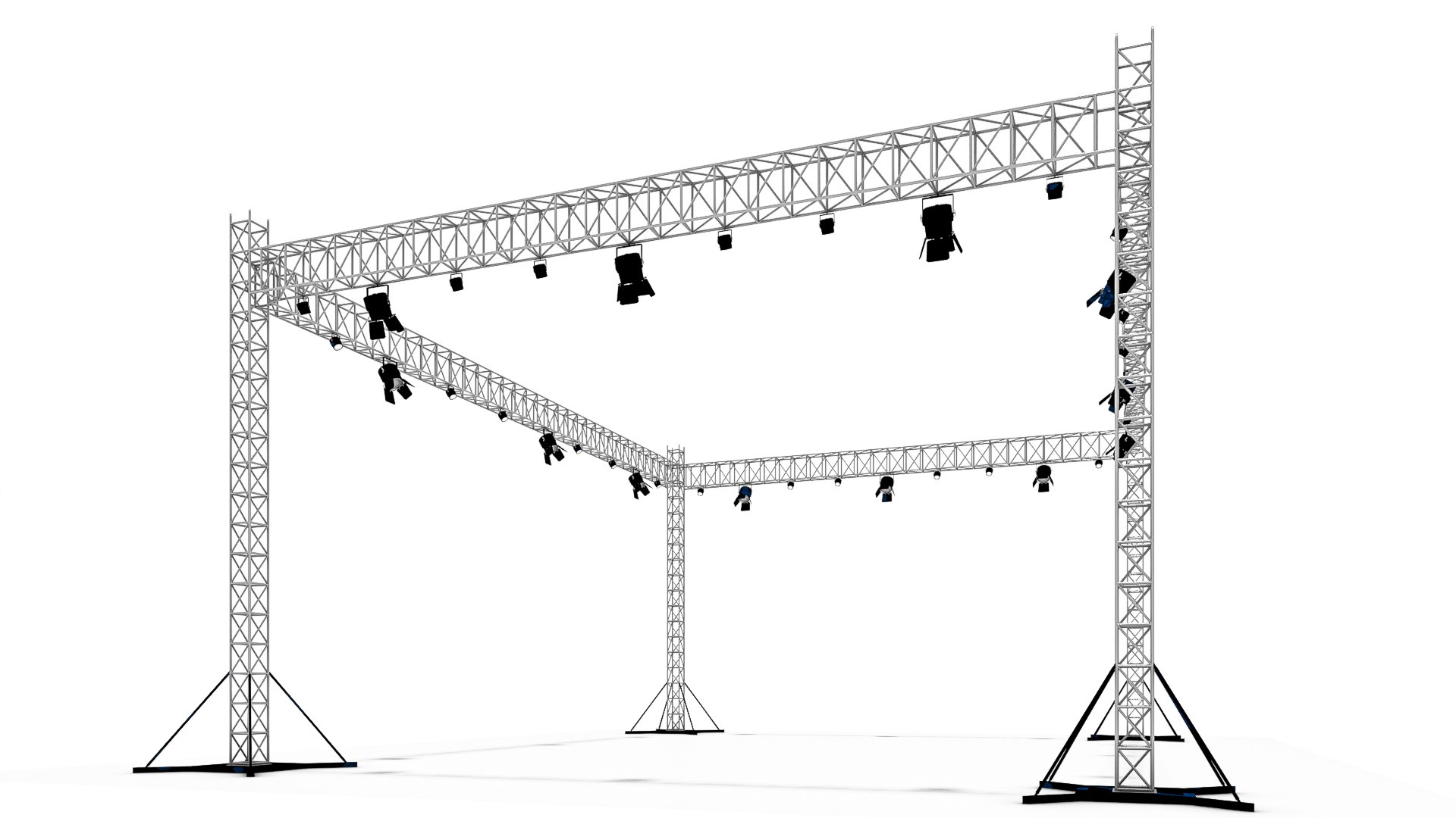 3D Stage Truss With Lights - TurboSquid 2377925