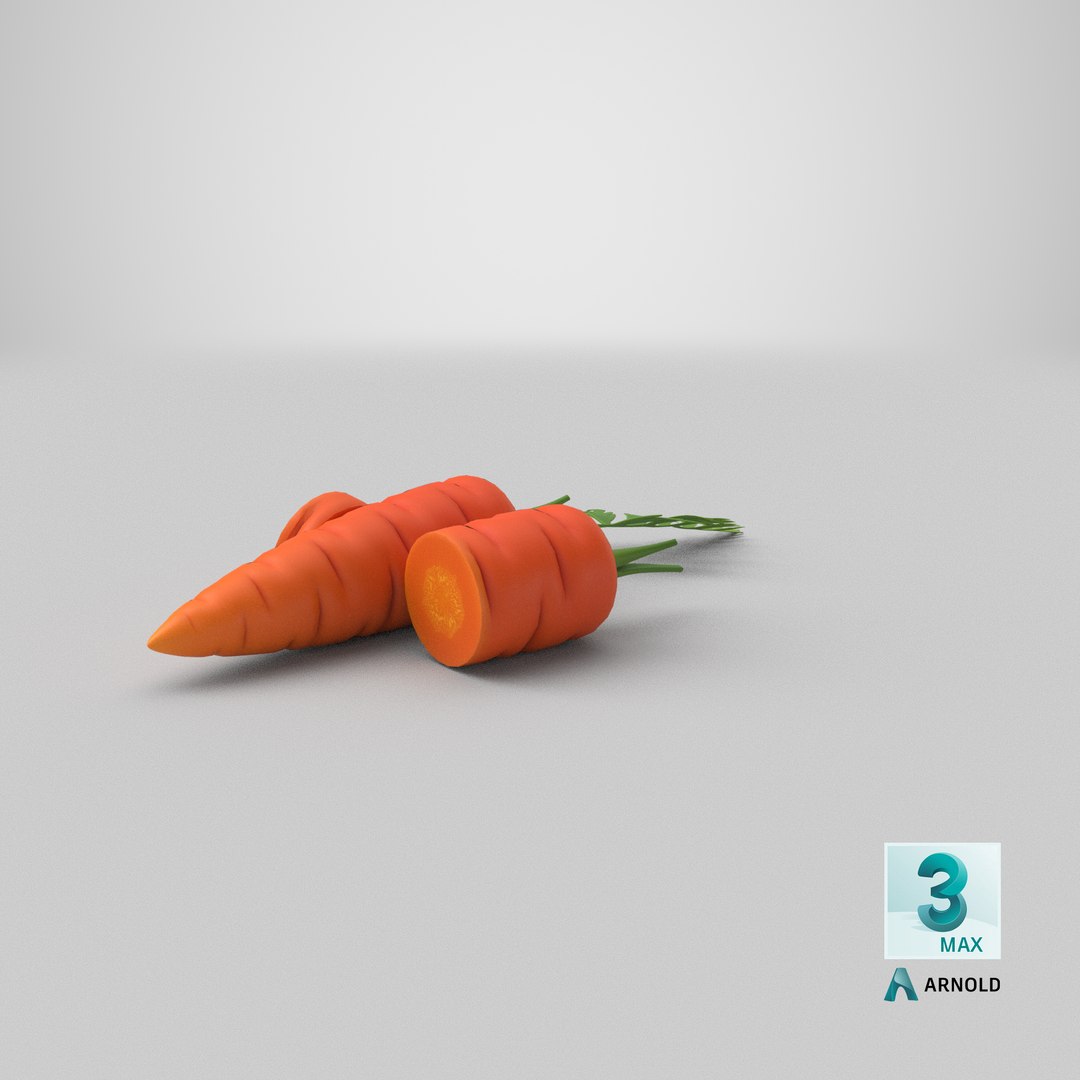 3D Cartoon Carrot - TurboSquid 2070404
