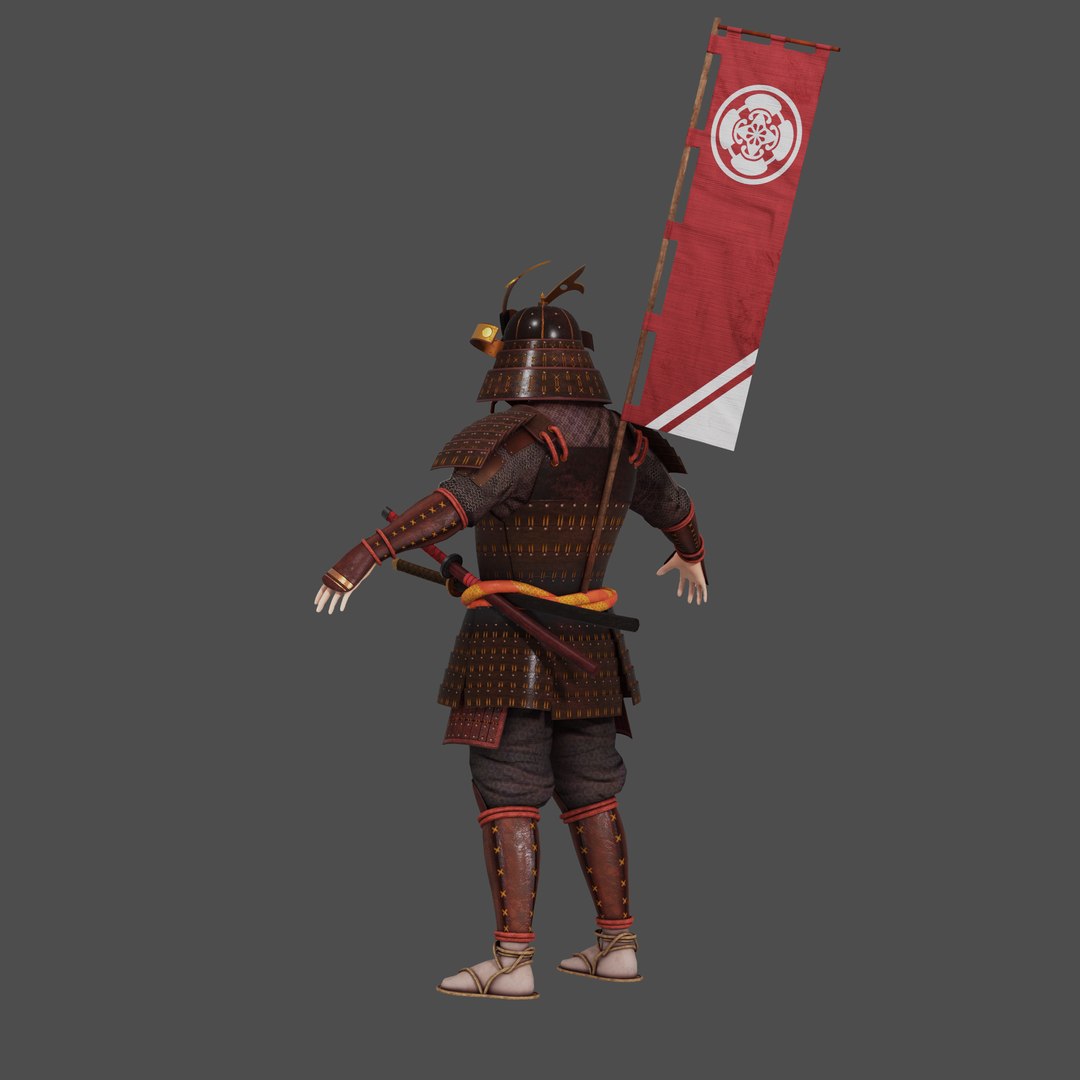 3D Samurai Character With Weapon - TurboSquid 1892137