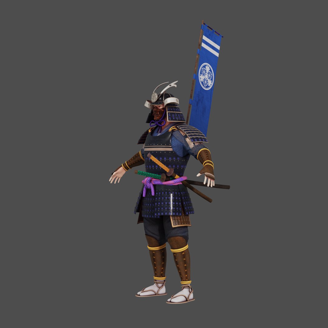 3D Samurai Character With Weapon - TurboSquid 1892137
