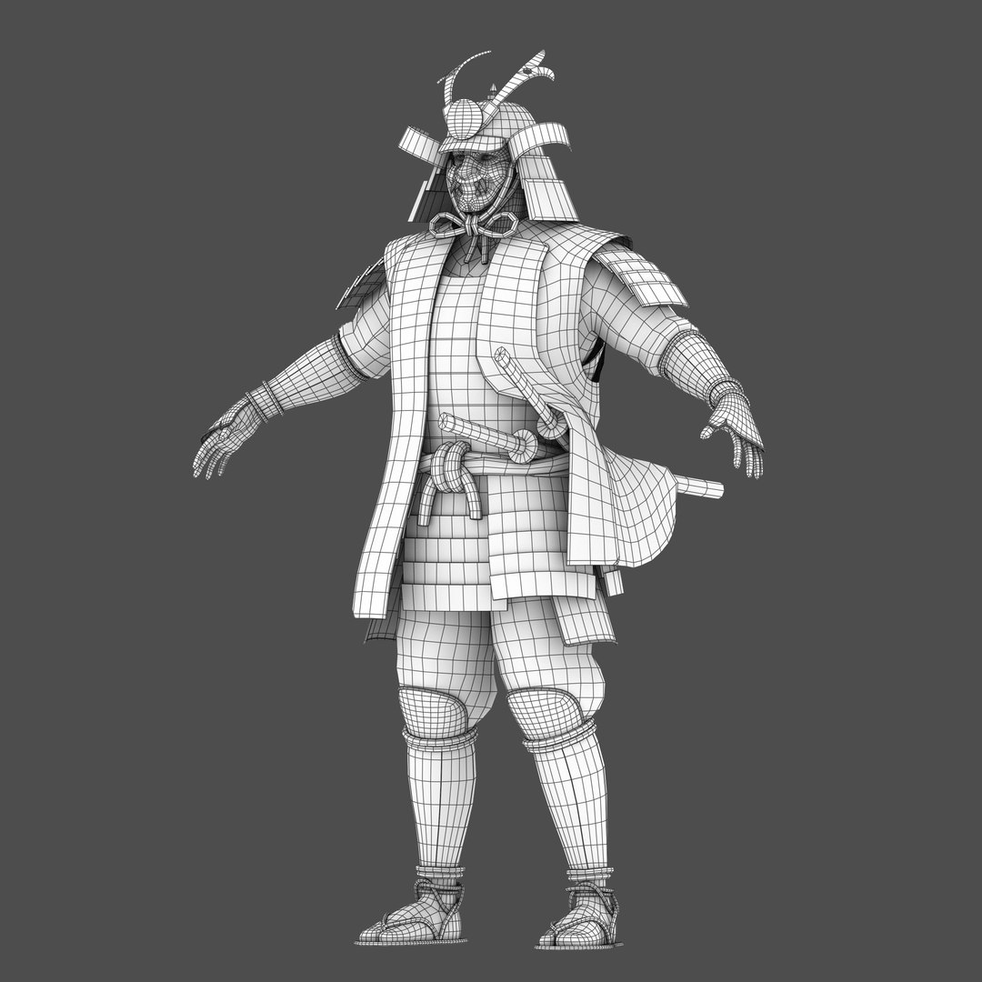 3D Samurai Character With Weapon - TurboSquid 1892137