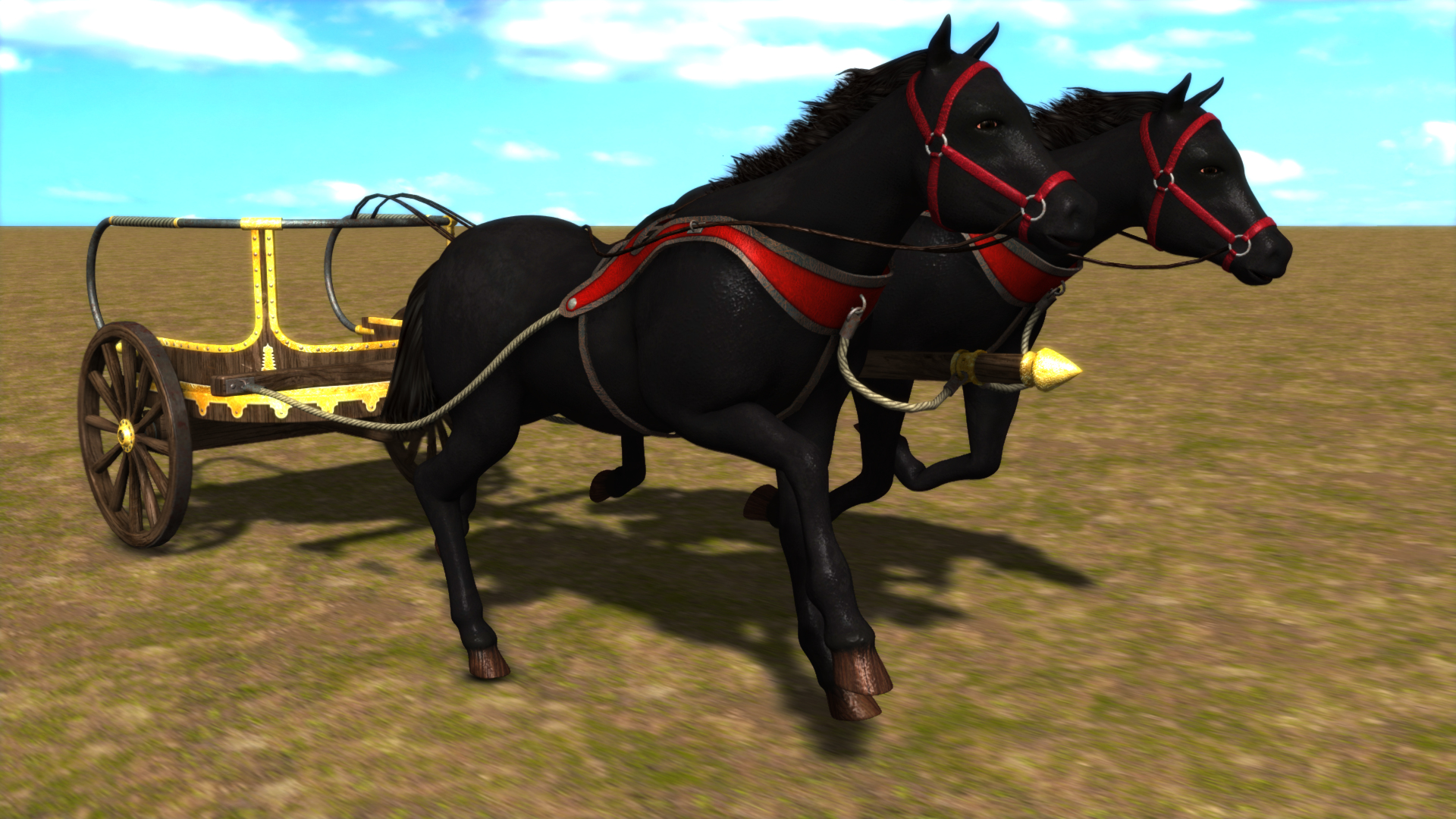 Horse Run Cart 3d Model