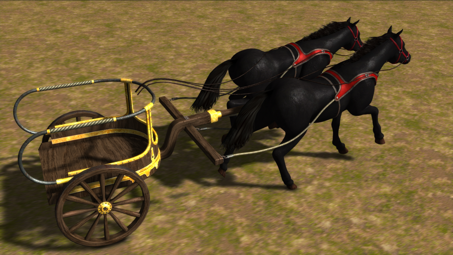 Horse Run Cart 3d Model
