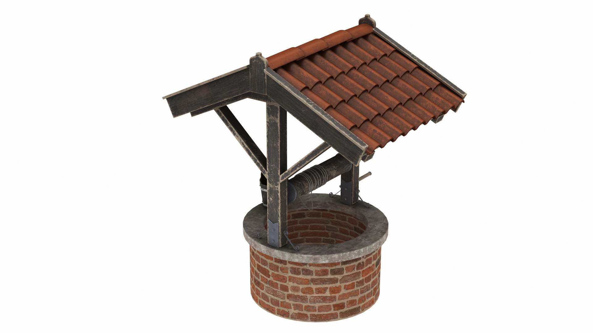 Farm Windmill Water Tank And Water Well Collection 3D - TurboSquid 2352966