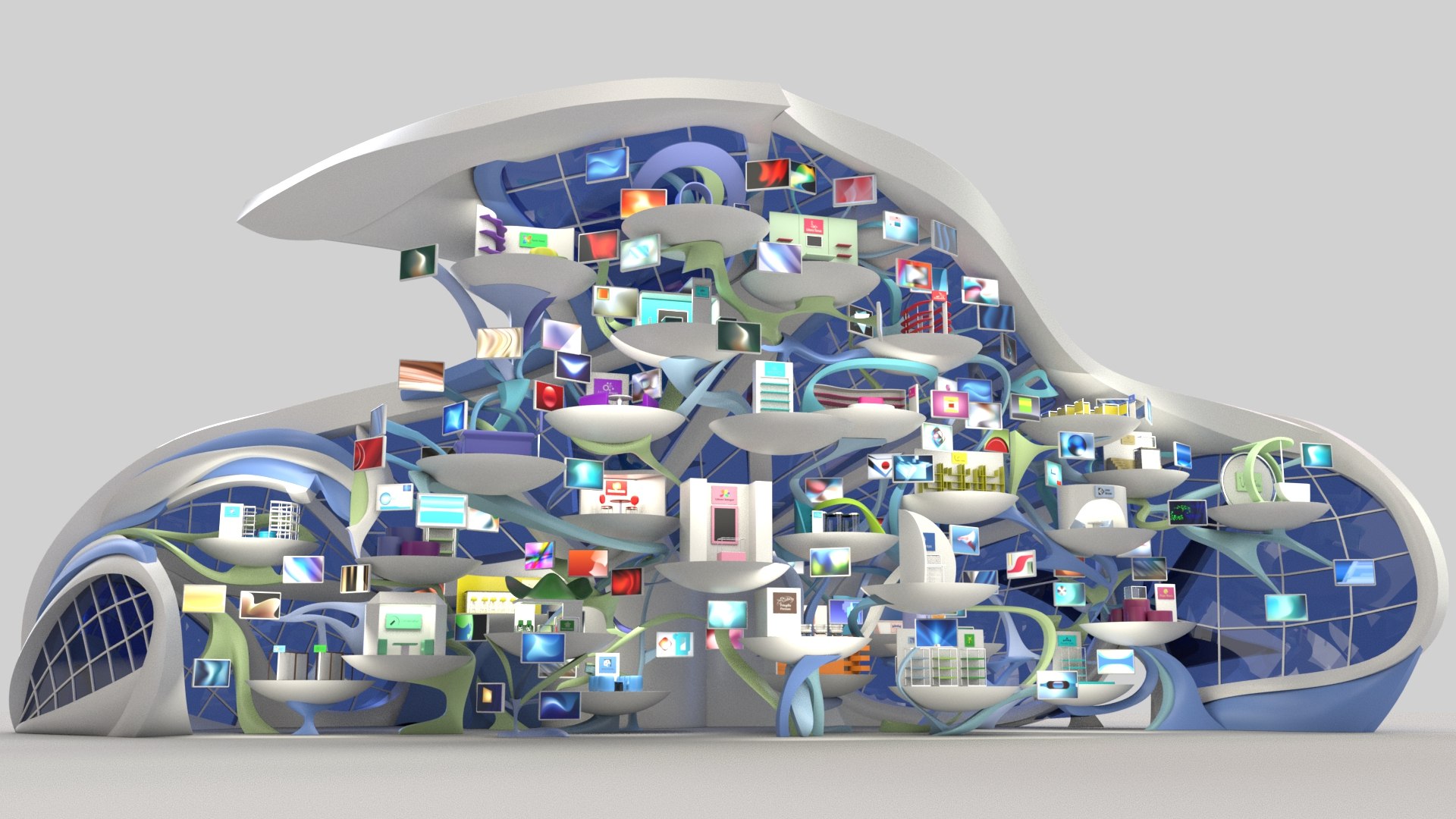 3D Metaverse Exhibition Building X7 Concept - TurboSquid 2060263