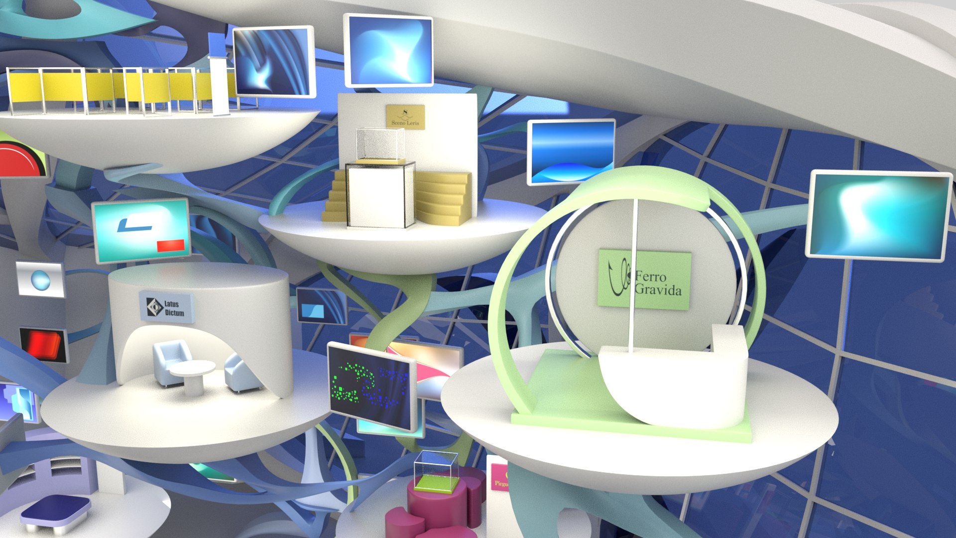 3D Metaverse Exhibition Building X7 Concept - TurboSquid 2060263