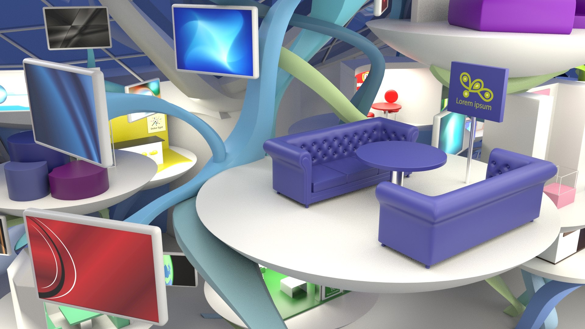 3D Metaverse Exhibition Building X7 Concept - TurboSquid 2060263