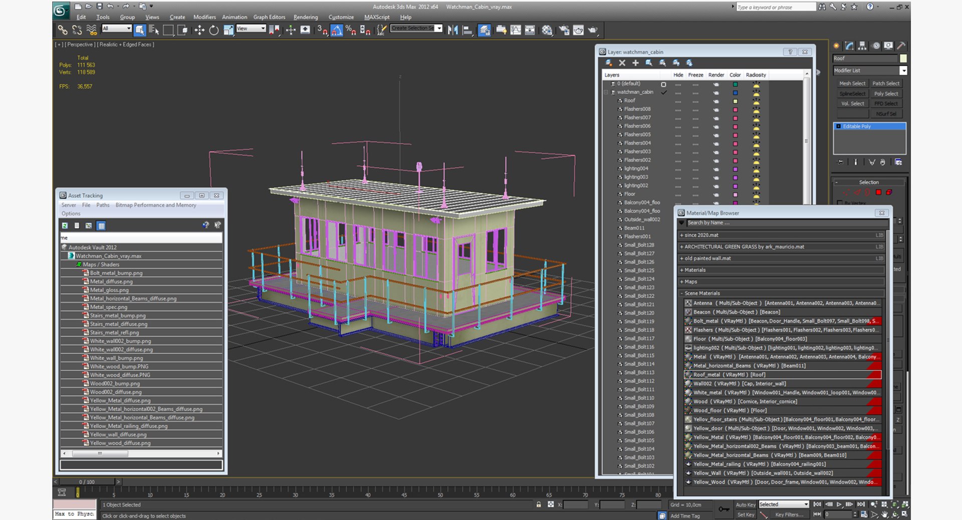 3D watchman cabin model - TurboSquid 1423750