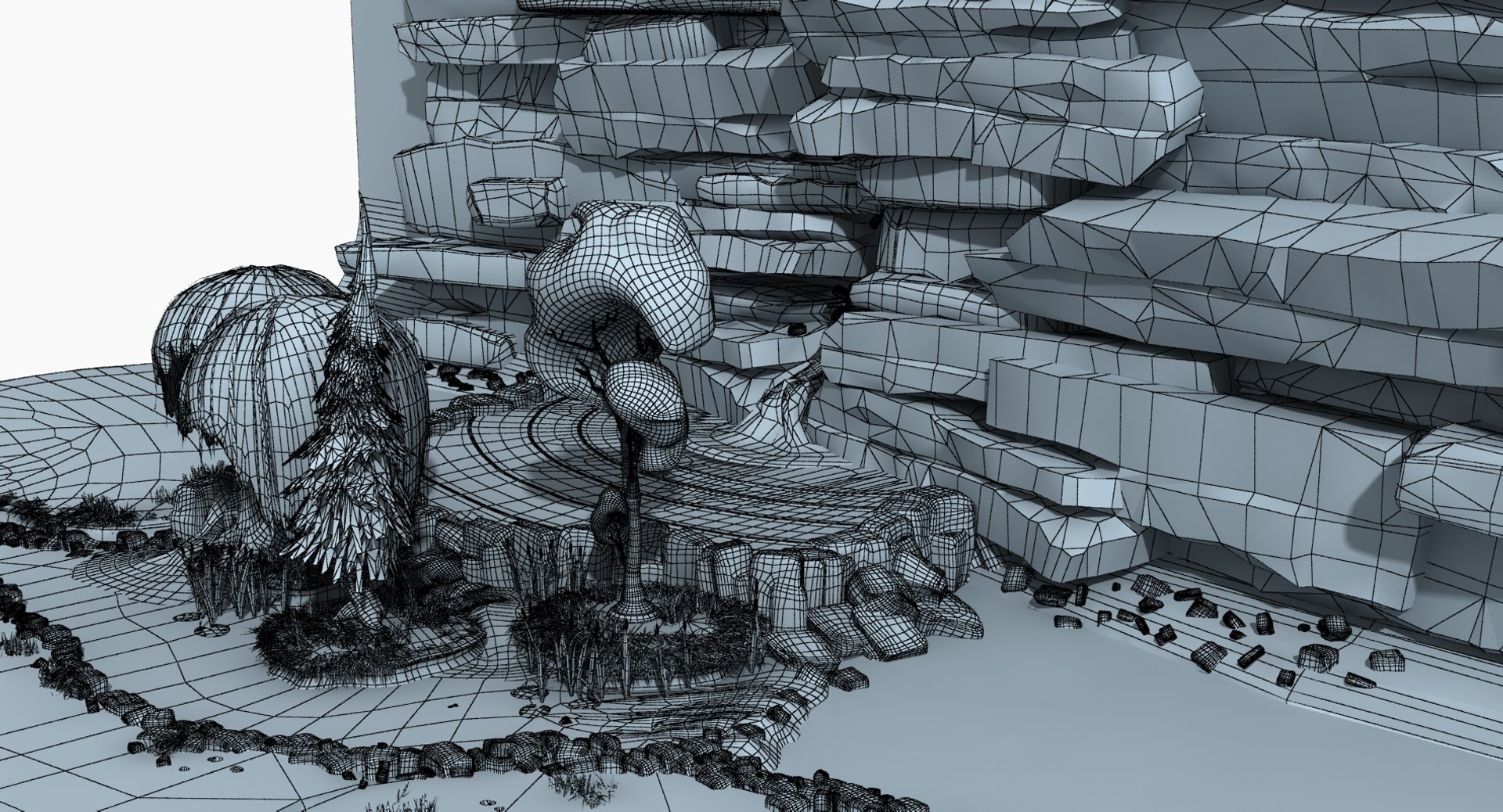 Max Cartoon Trees Stones