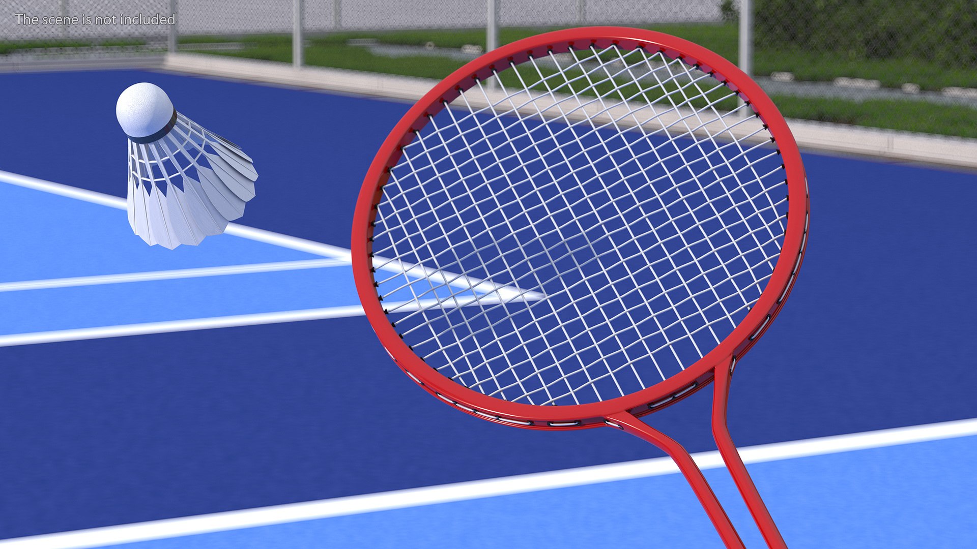3D Badminton Racquet Set With Nylon Shuttle Model - TurboSquid 2208666