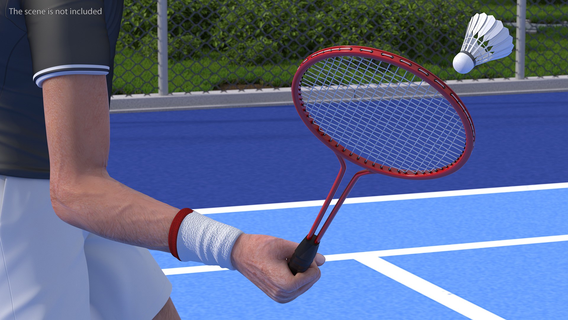 3D Badminton Racquet Set With Nylon Shuttle Model - TurboSquid 2208666