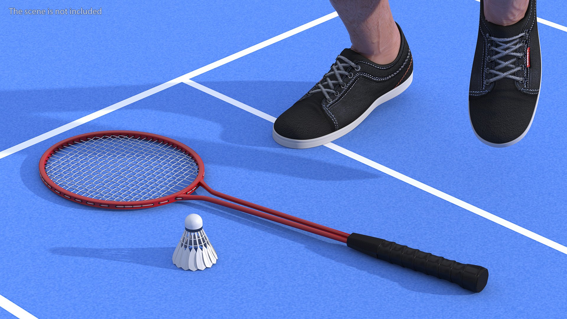 3D Badminton Racquet Set With Nylon Shuttle Model - TurboSquid 2208666