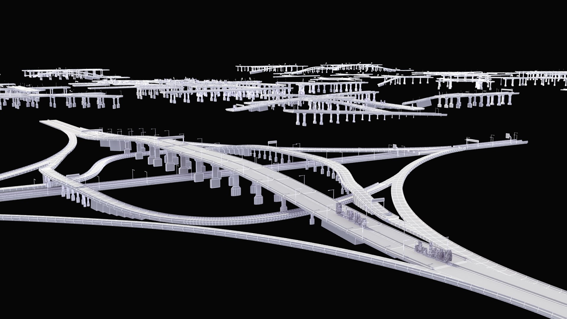 3d Model Highway Road Street Lights