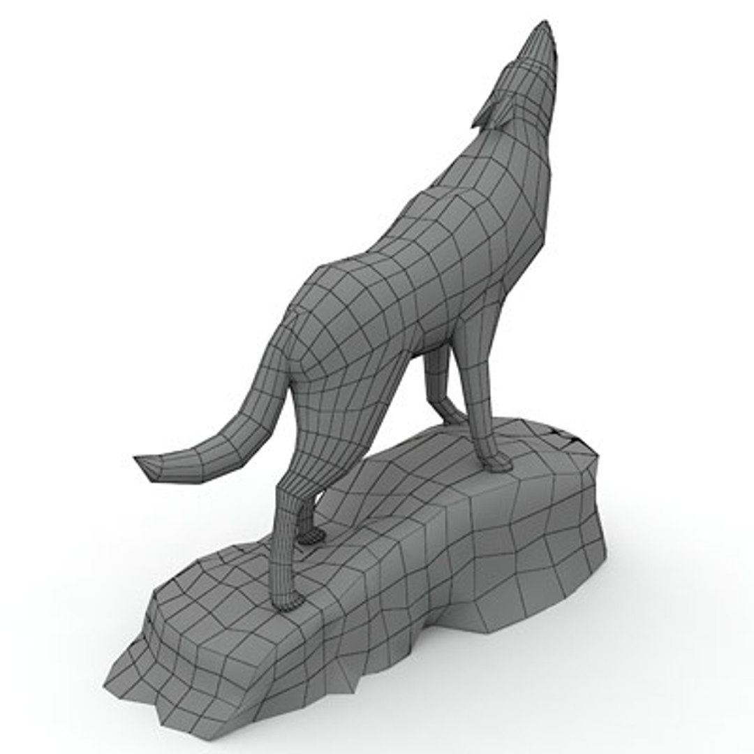 Polygonal Wolf 3d Model