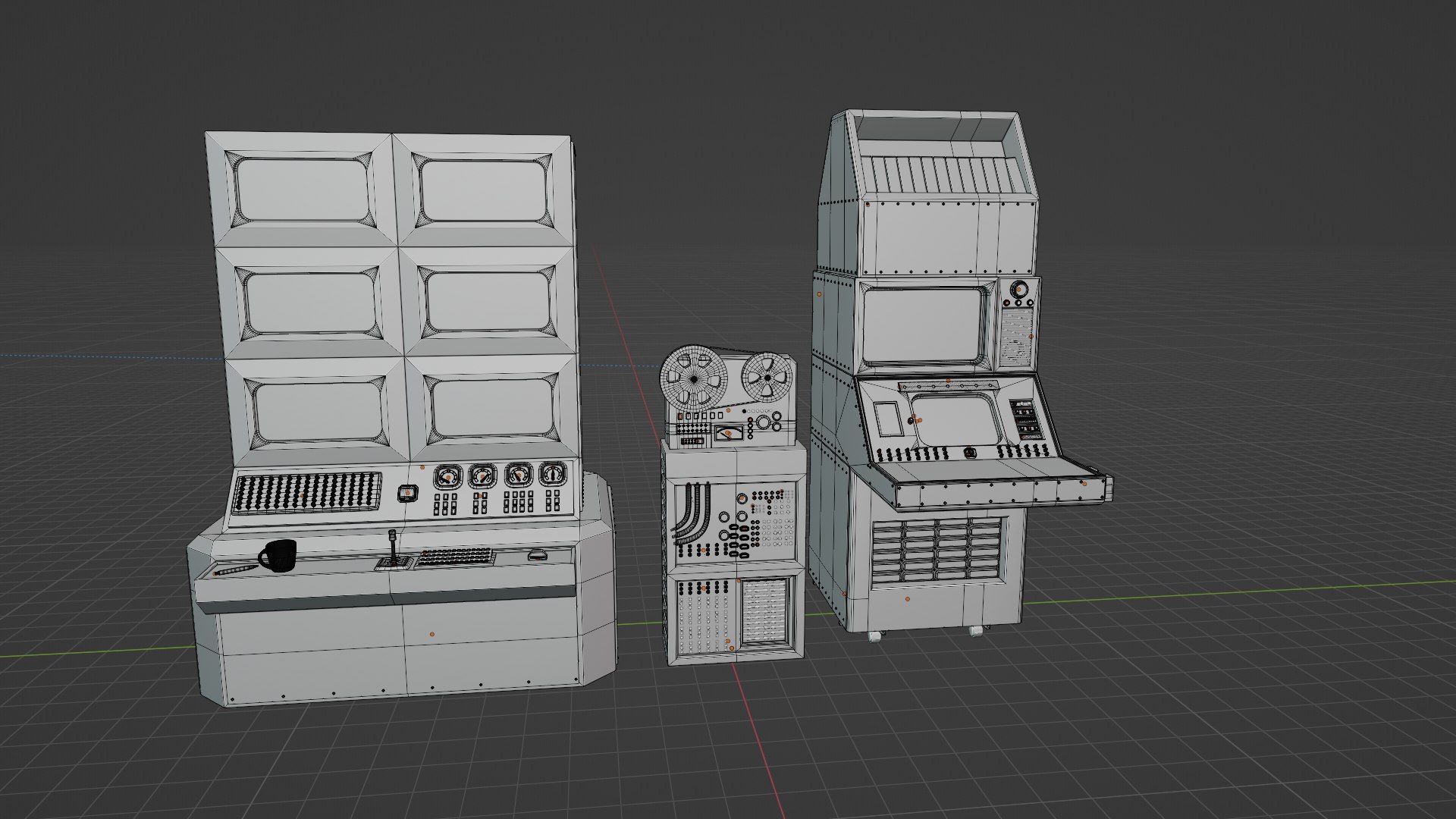 Old 1960 Computers Terminal 3D Model - TurboSquid 2104773
