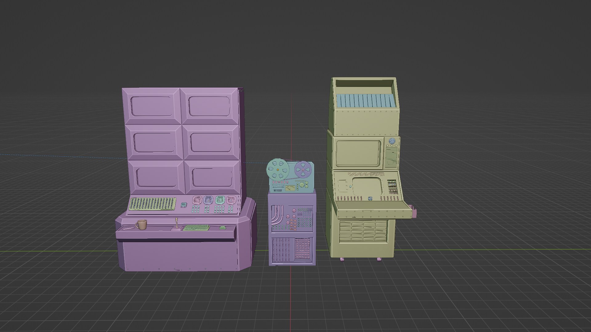 Old 1960 Computers Terminal 3D Model - TurboSquid 2104773