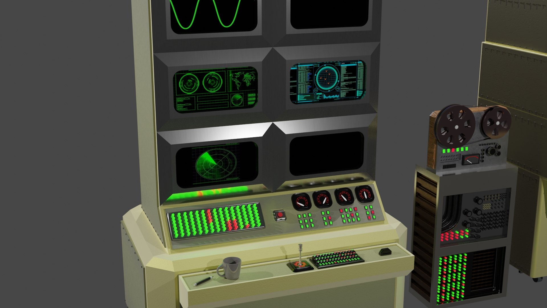 Old 1960 Computers Terminal 3D Model - TurboSquid 2104773