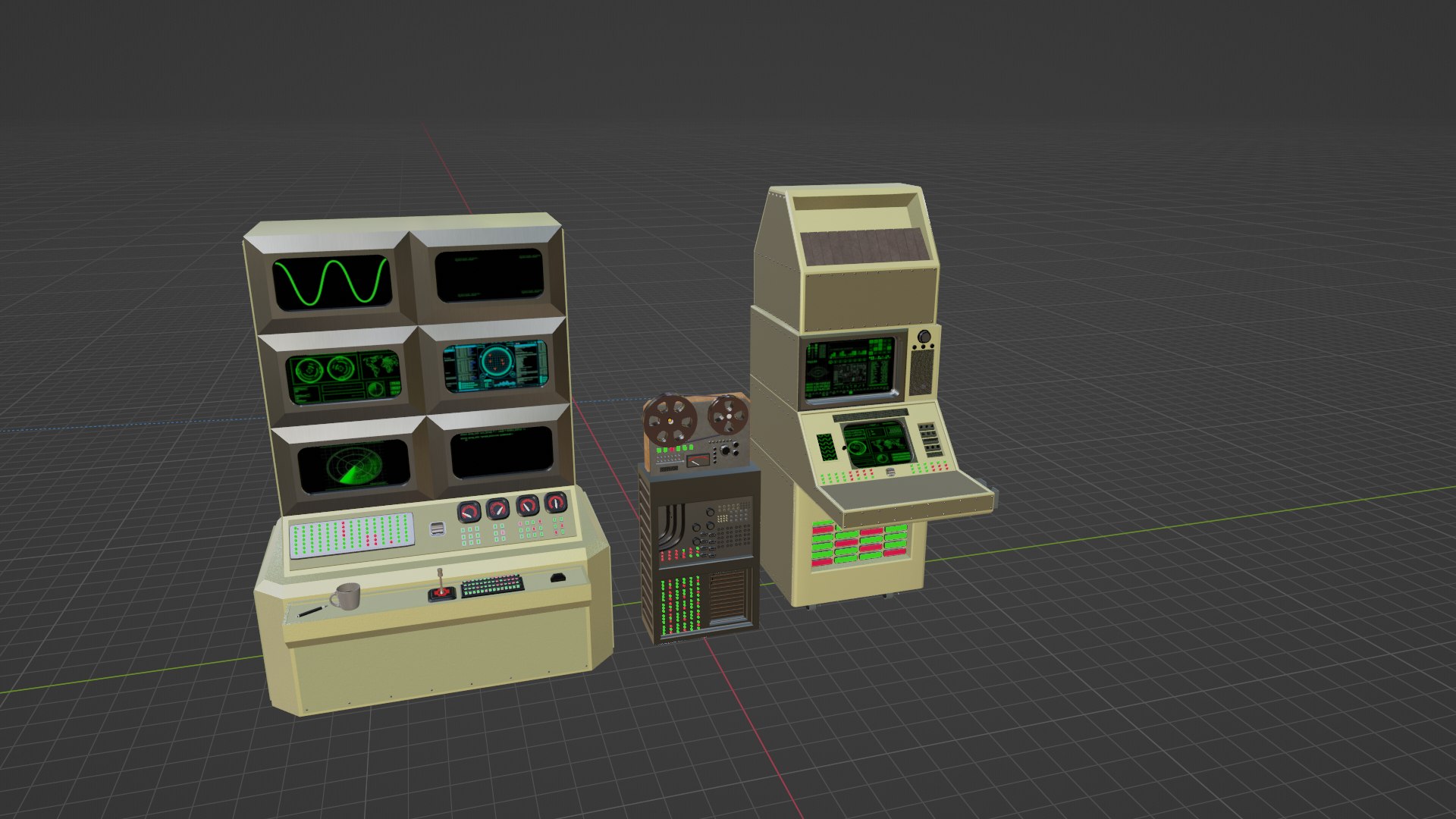 Old 1960 Computers Terminal 3D Model - TurboSquid 2104773