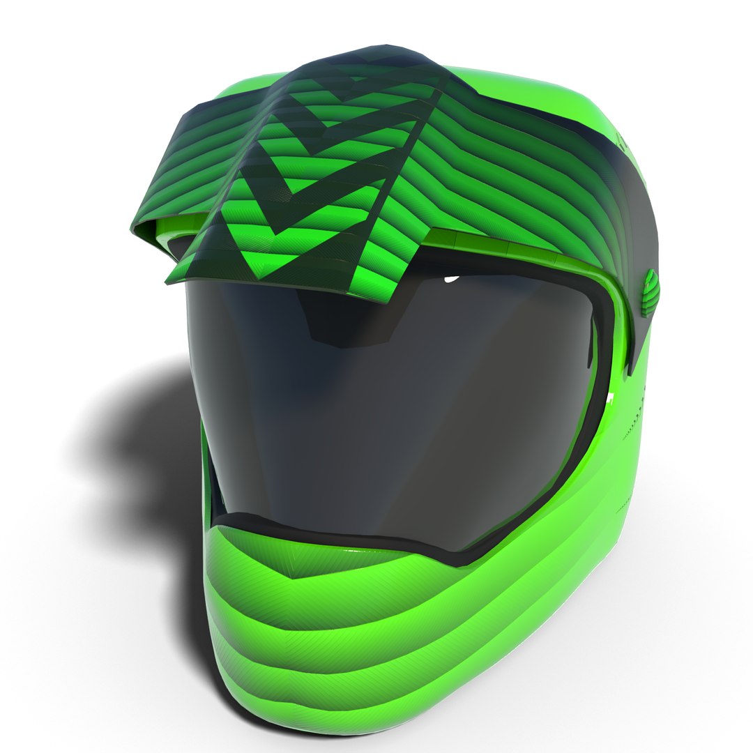 3D Model Biker Helmet Green Neon - TurboSquid 2090331