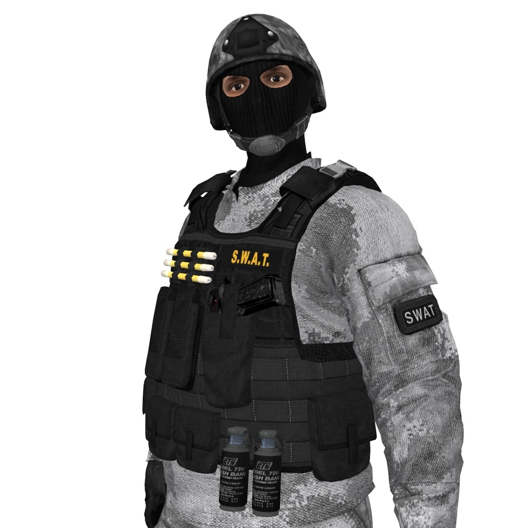 3d rigged swat soldier s model