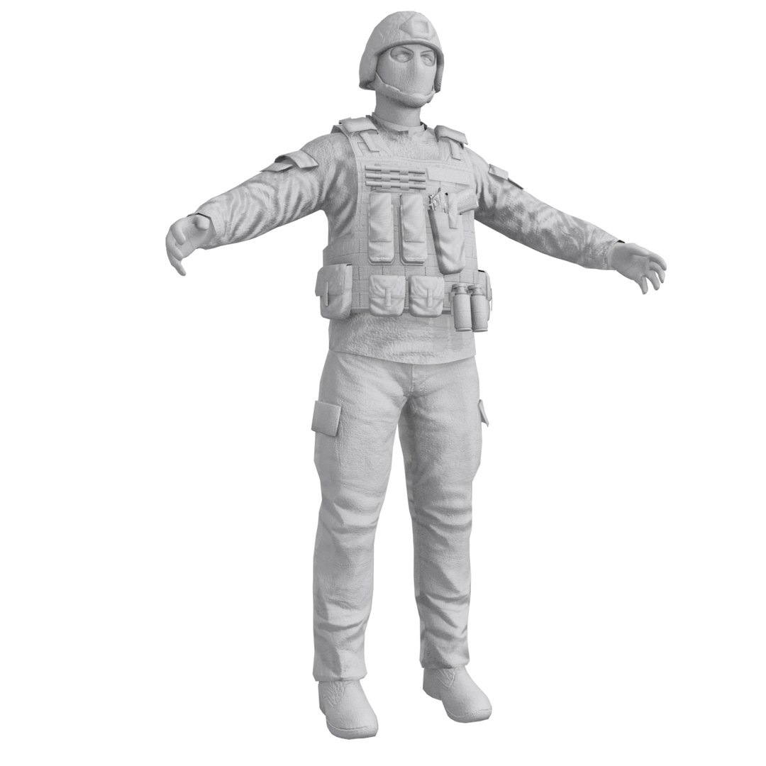 3d rigged swat soldier s model