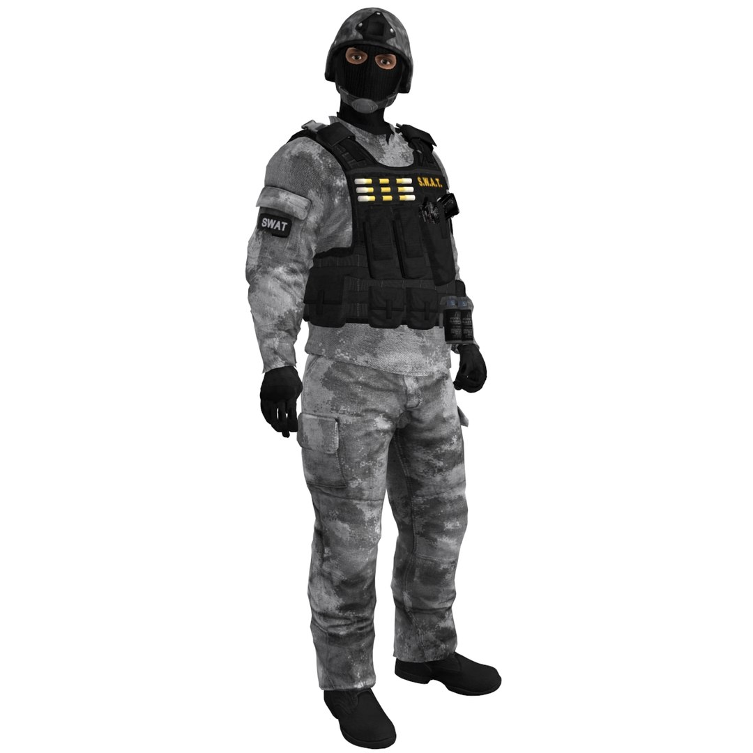3d rigged swat soldier s model