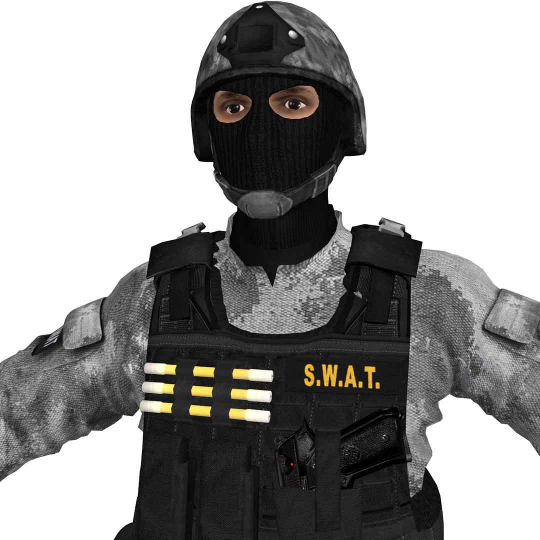 3d rigged swat soldier s model