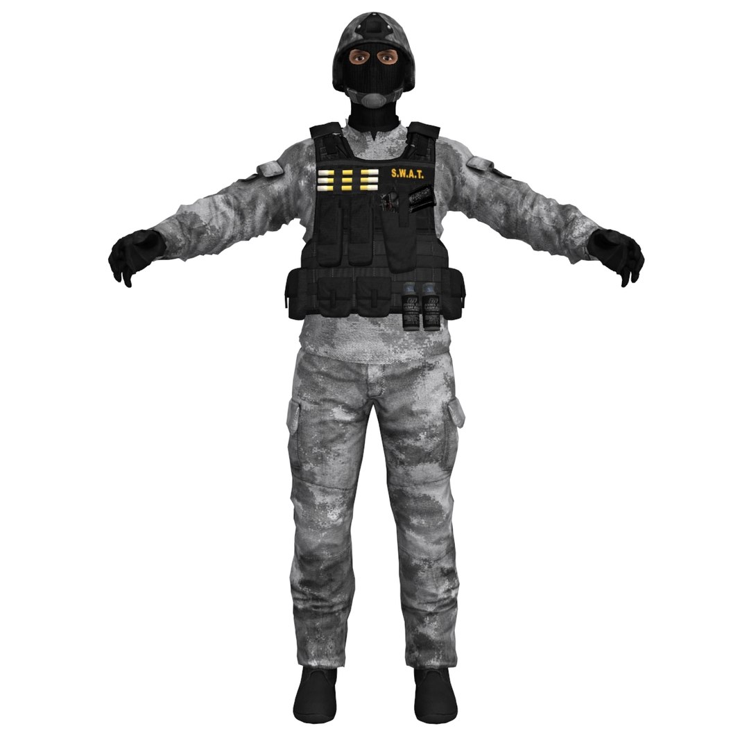 3d rigged swat soldier s model