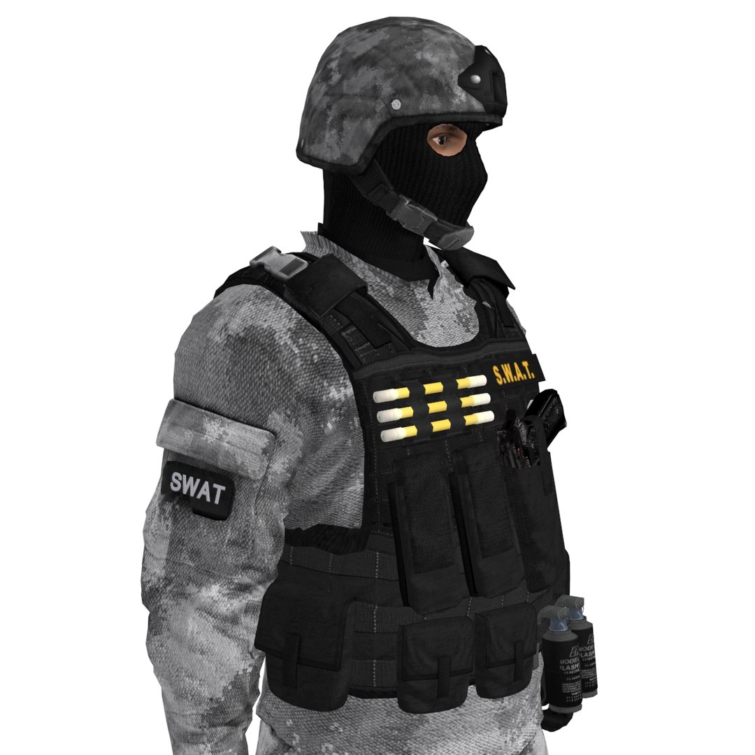 3d rigged swat soldier s model