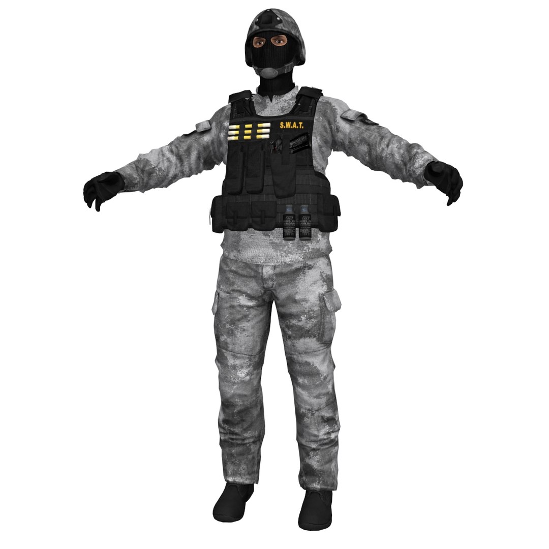 3d rigged swat soldier s model